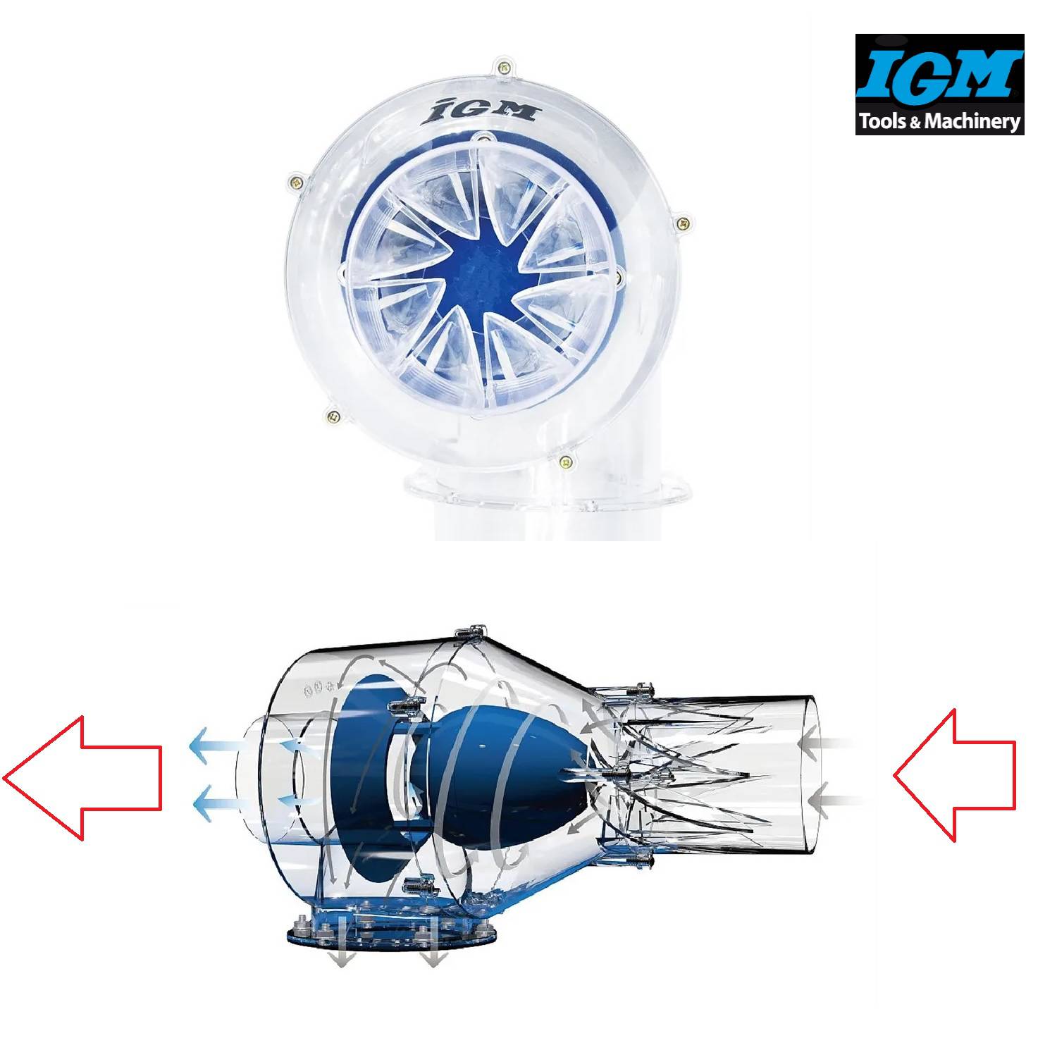 cyclonische stof en spaander afscheider